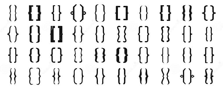 Bracket Parenthesis Icons Set. Different Types of Brackets and ...