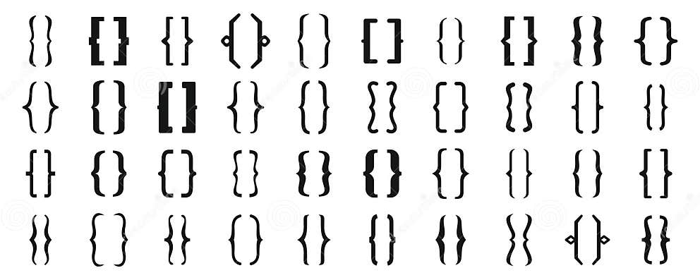 Bracket Parenthesis Icons Set. Different Types of Brackets and ...