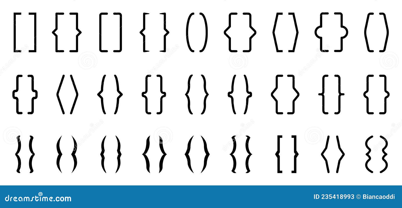 Parenthesis Vector Icon On White Background. Flat Vector Parenthesis ...