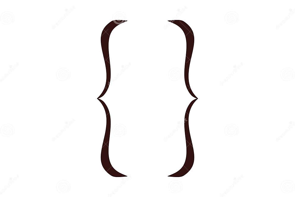 Bracket Parenthesis Vector. Linear Shape Icon for Text. Typographic ...