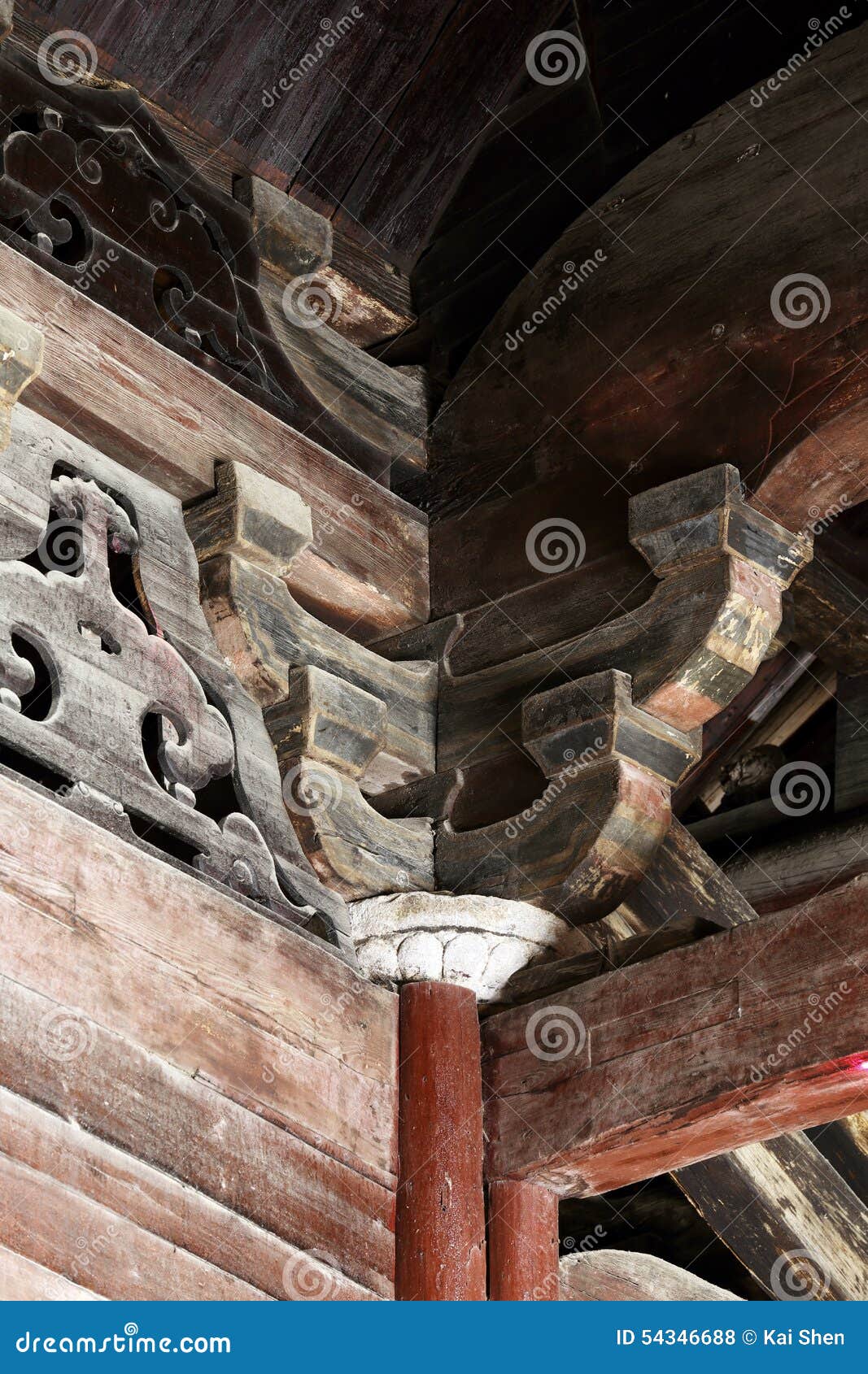 The Wooden House Pillar Structure Stock Photo - Image of clouds, ningbo ...