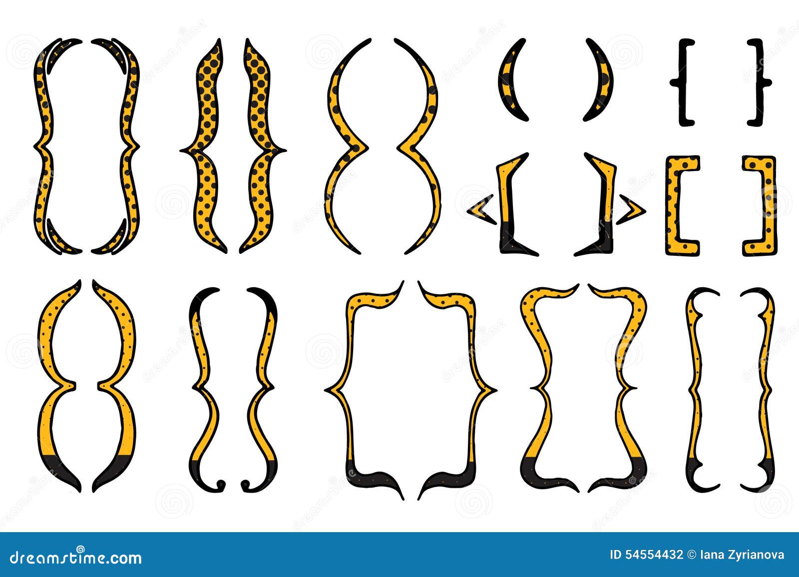 Bracket set stock vector. Illustration of doodle, label - 54554432