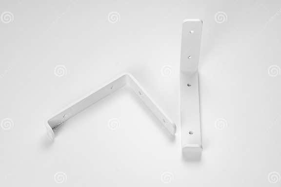 Bracket on a White Background. Support Part for Mounting Shelves. Stock ...