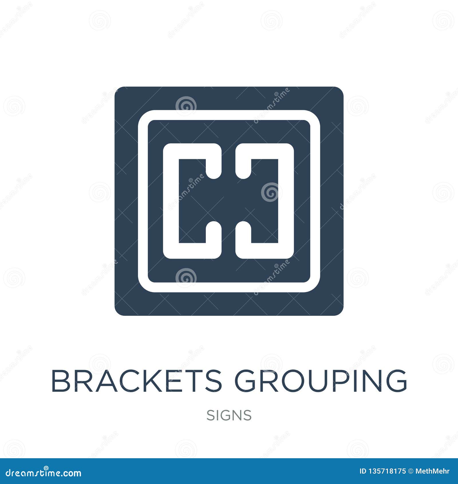 Brackets Grouping Symbol Icon Vector Sign And Symbol Isolated On White ...