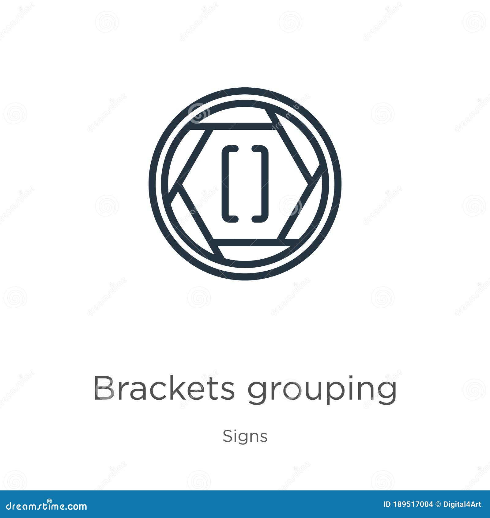 Brackets Grouping Symbol Icon. Thin Linear Brackets Grouping Symbol ...