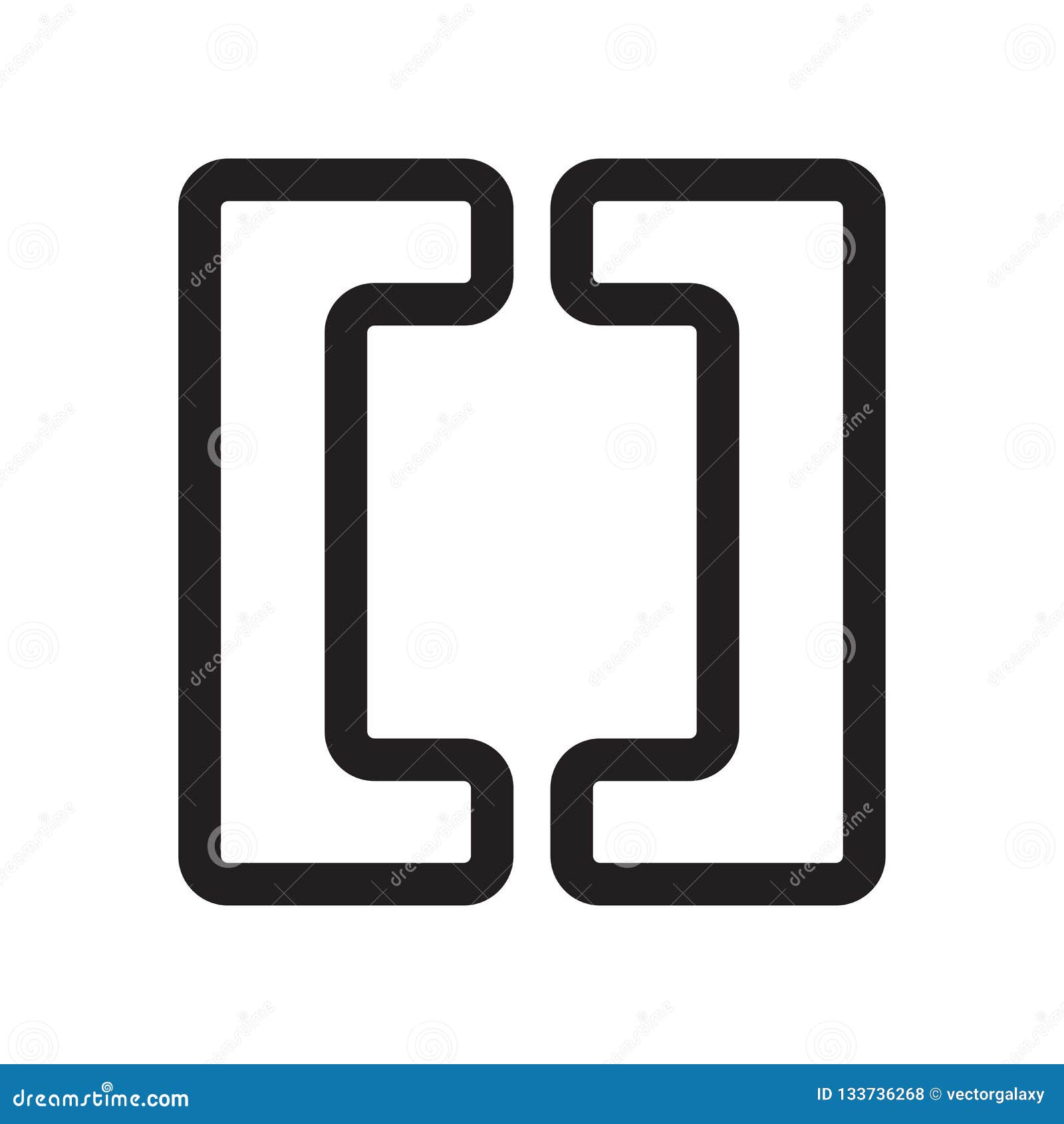 Brackets Grouping Symbol Icon Vector Sign and Symbol Isolated on White ...