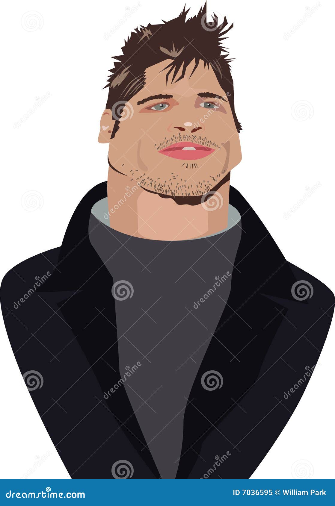 Brad caricature editorial image. Illustration of drawing - 7036595