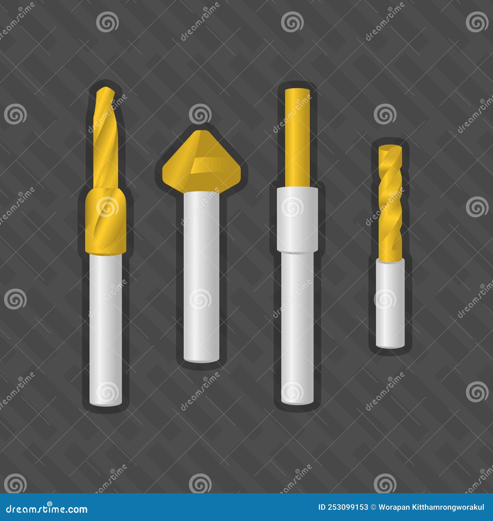 Drill Bits - Drawing Cartoon Vector | CartoonDealer.com #74801307