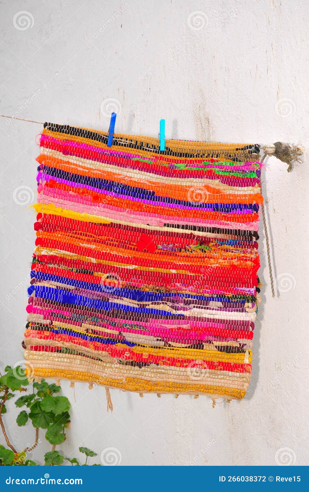 Colorful, braided rug stock photo. Image of texture - 266038372