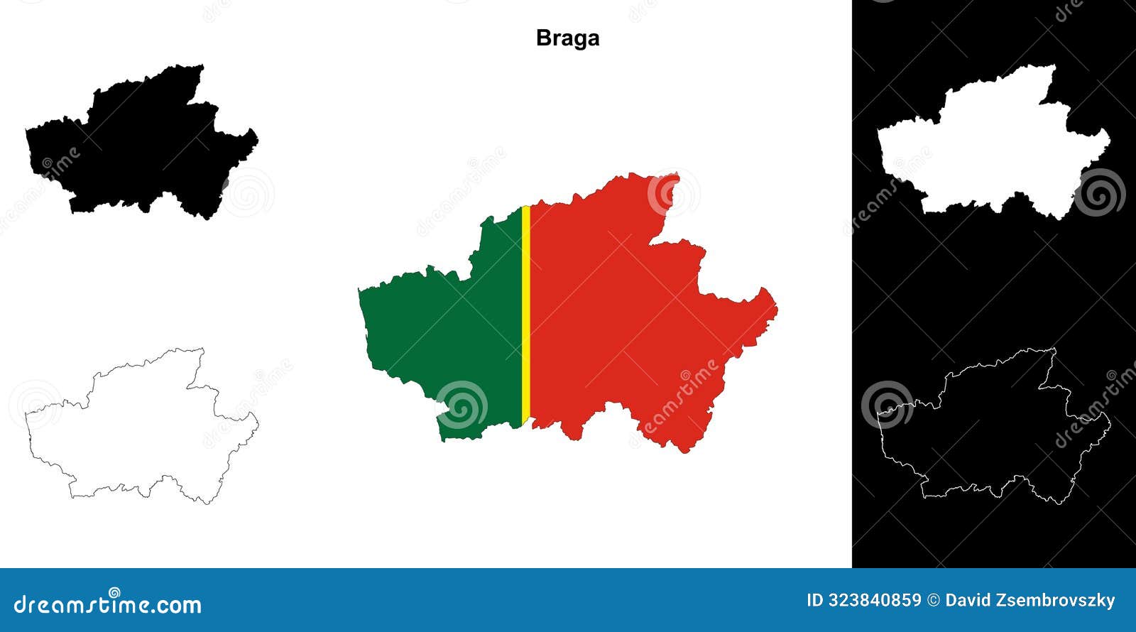 Braga Outline Map Vector Illustration | CartoonDealer.com #360647490