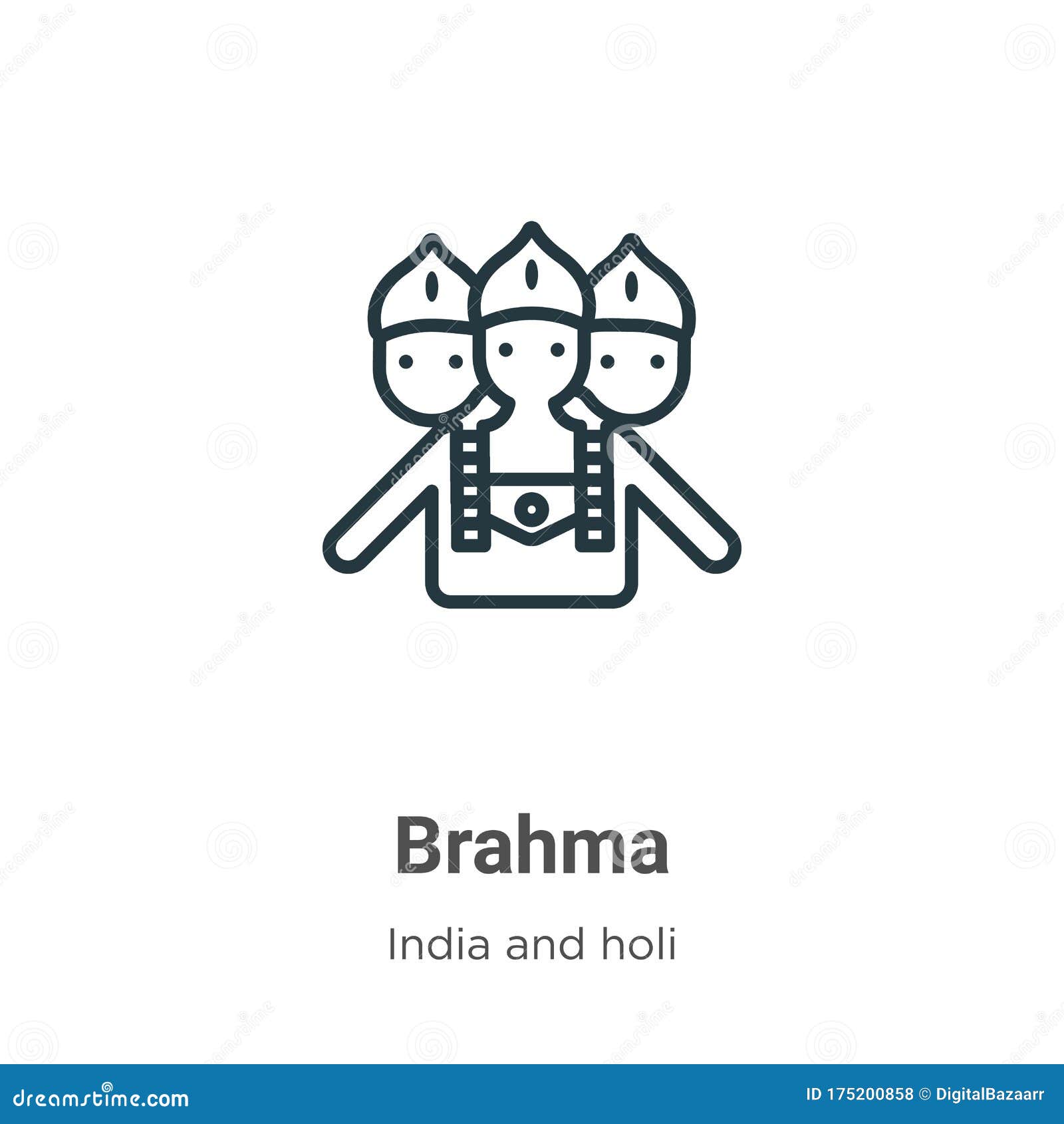 Brahma Outline Vector Icon. Thin Line Black Brahma Icon, Flat Vector ...