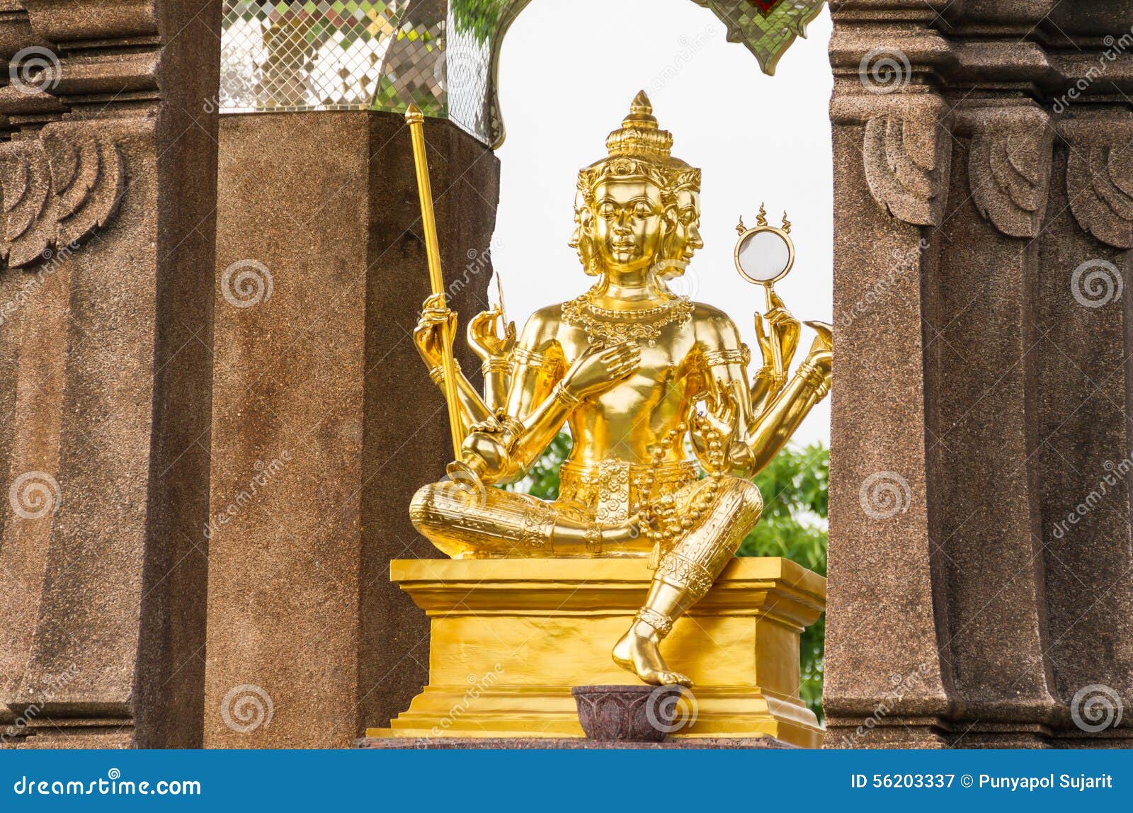 Gold Brahma Statue Royalty-Free Stock Photo | CartoonDealer.com #80928771