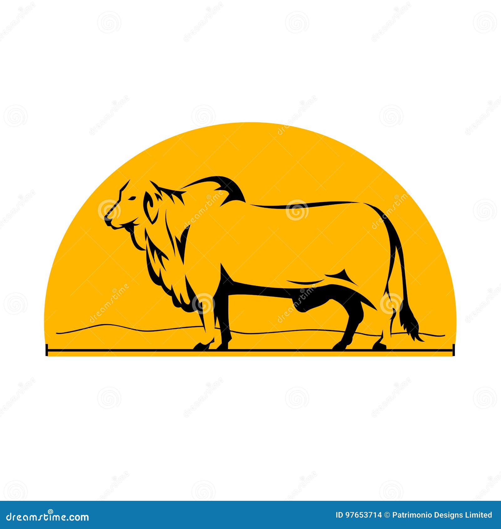 Brahman Bull Standing Side View Continuous Line Drawing Black And White ...