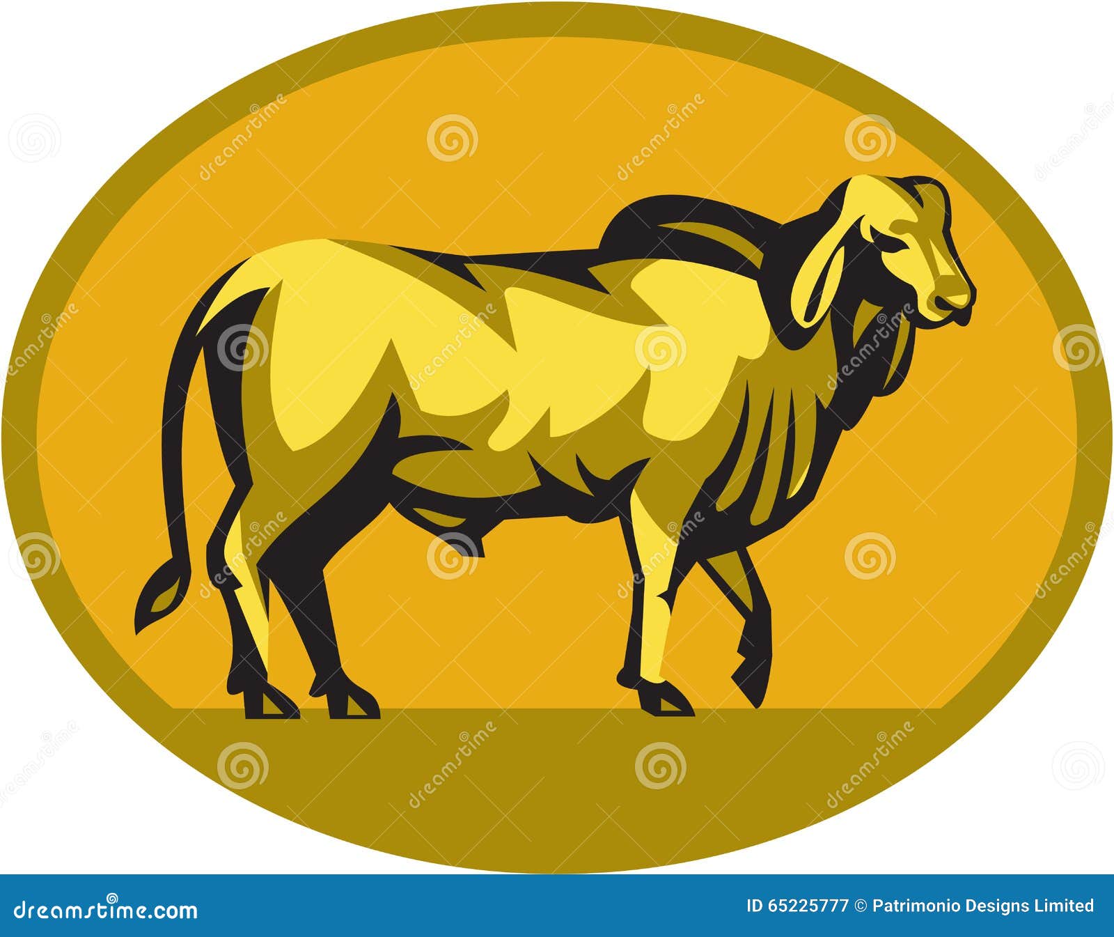 Brahman Bull Standing Side View Continuous Line Drawing Black And White ...