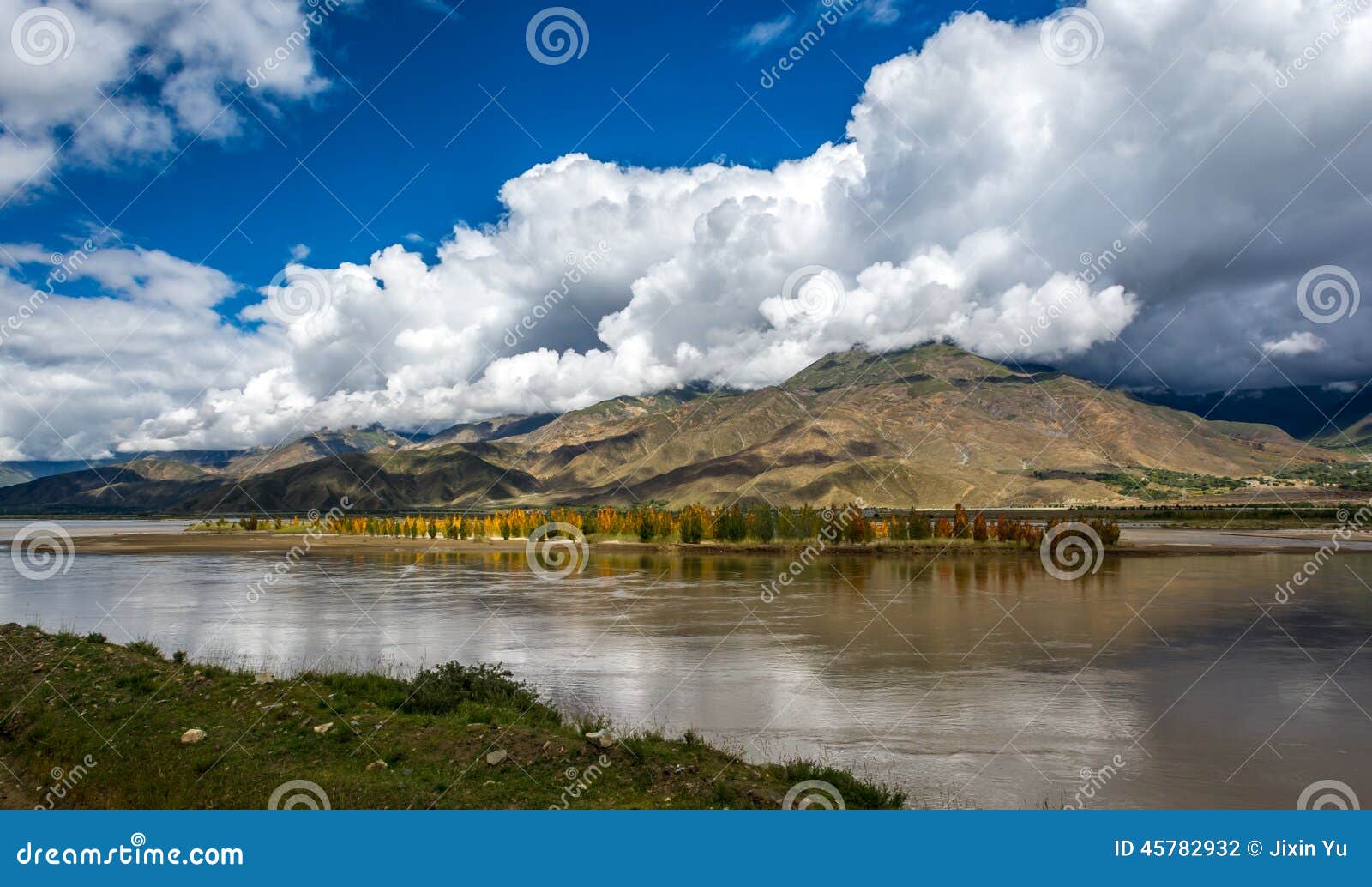 Brahmaputra river stock photo. Image of tibet, prefecture - 45782932