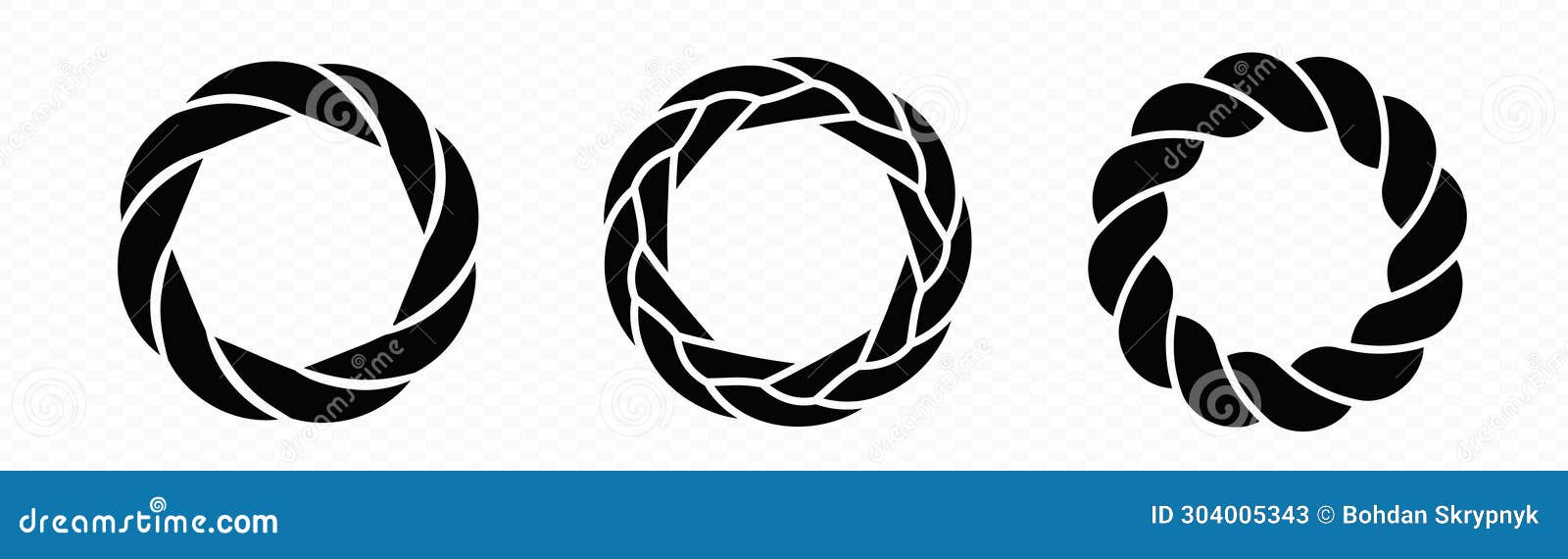 Braid Circle Frame. Round Braided Ring. Stock Illustration ...