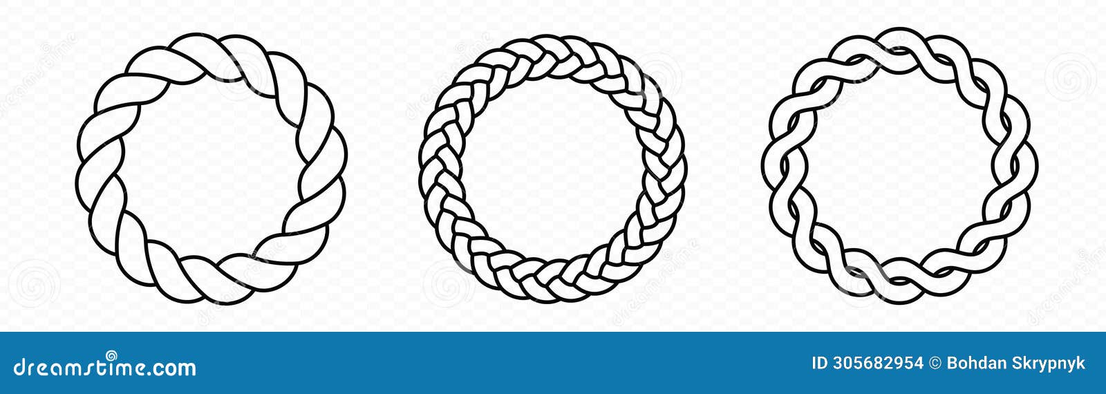 Braid Circle Frame. Round Braided Ring Stock Illustration ...