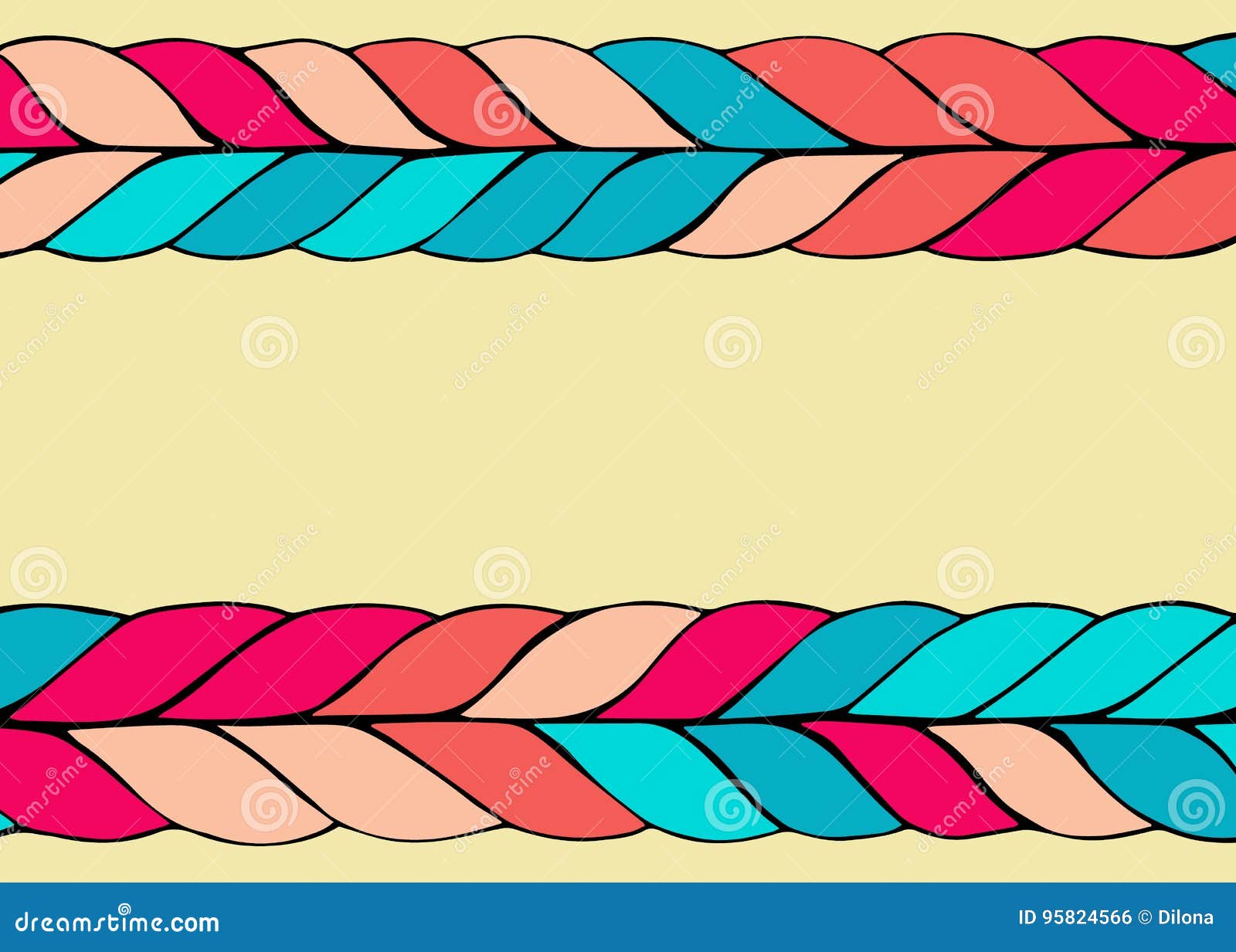 Braid Hair Vector Pattern On Yellow Background | CartoonDealer.com ...