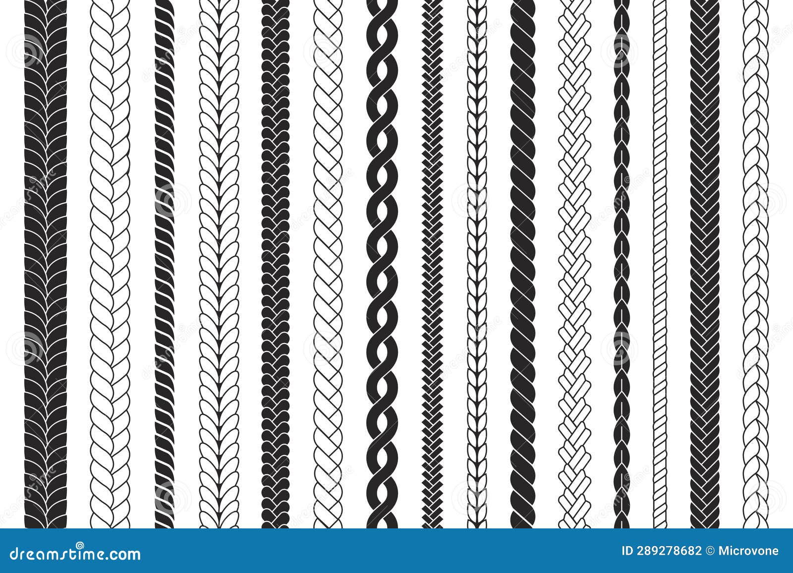 Braid Lines Brushes. Braided Frames, Knit Texture Seamless Pattern ...