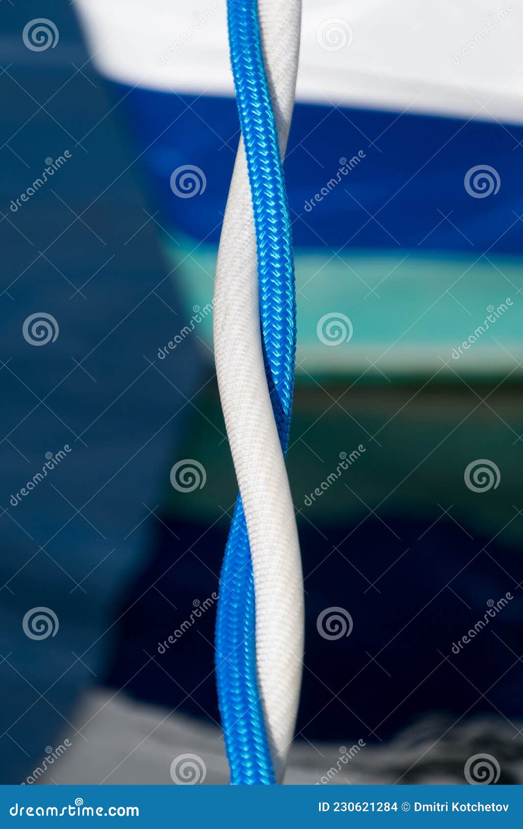 Braid Made of White and Blue Ropes on a Boat Docked in Port Ludlow ...