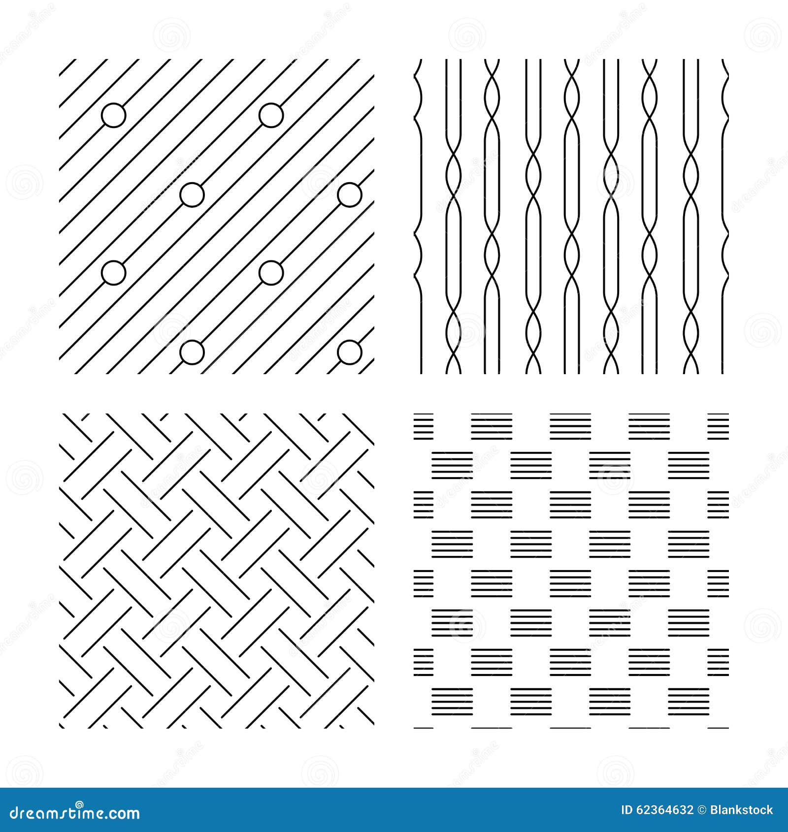Braid Weave, Diagonal Lines Seamless Textures Stock Vector ...