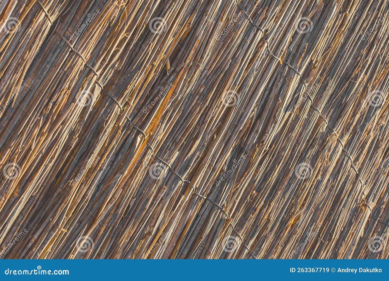 Braided Bamboo or Sea Reed Surface Handmade Texture Brown Background ...