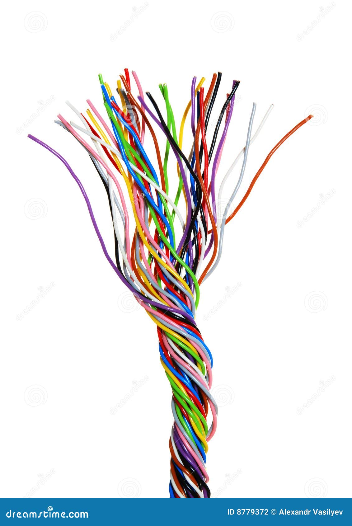 The Braided Color Computer Cable Stock Photo - Image of white, network ...
