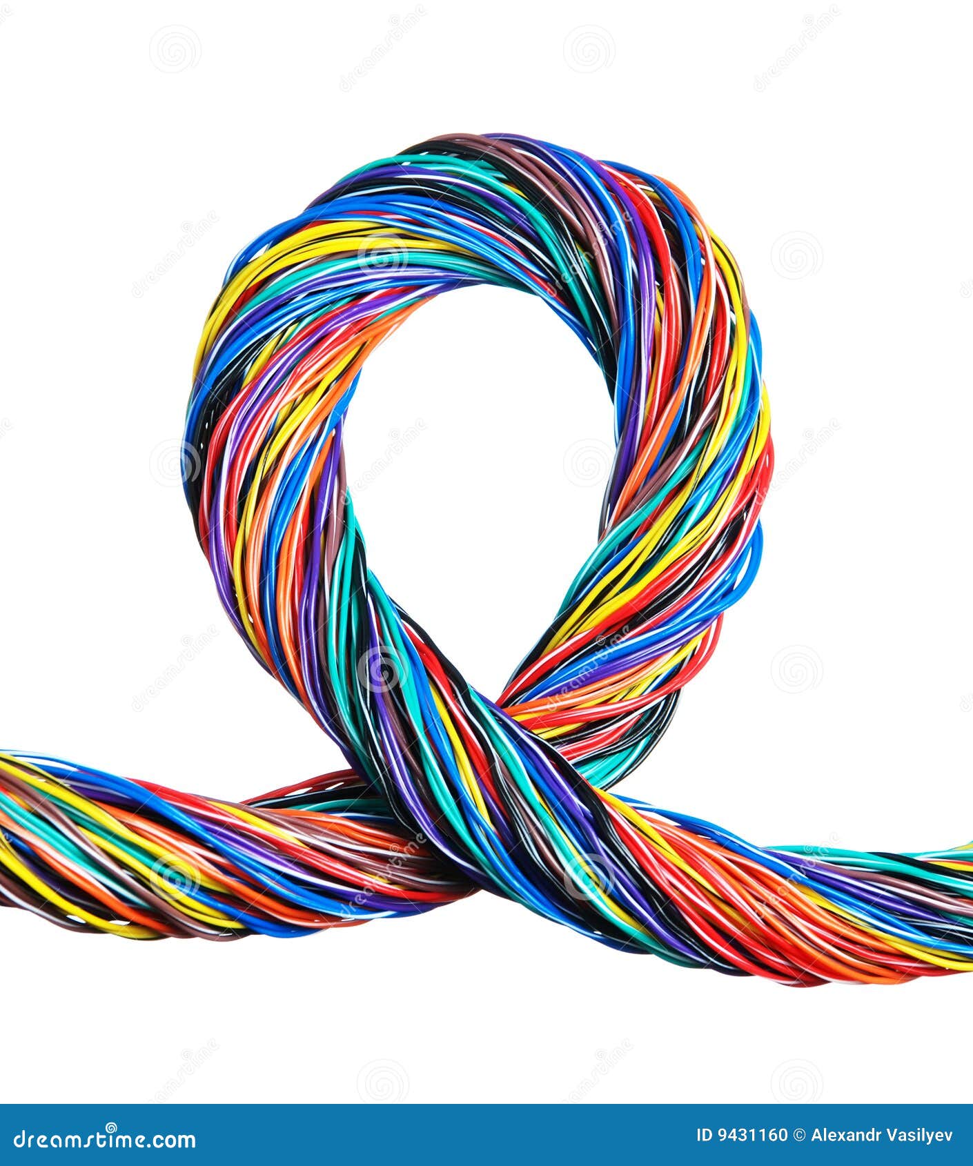 The Braided Color Computer Cable Stock Photo - Image of connection ...