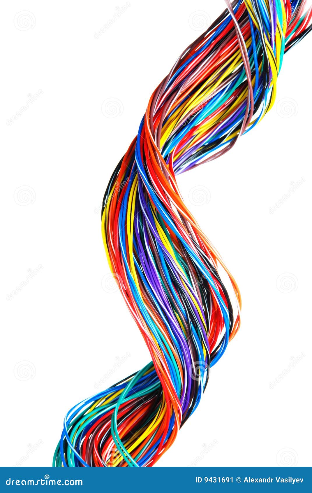 The Braided Color Computer Cable Stock Image - Image of close ...