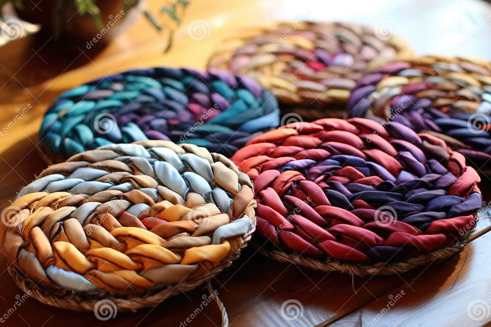 Braided Fabric Trivets for a Rustic Touch Stock Illustration ...