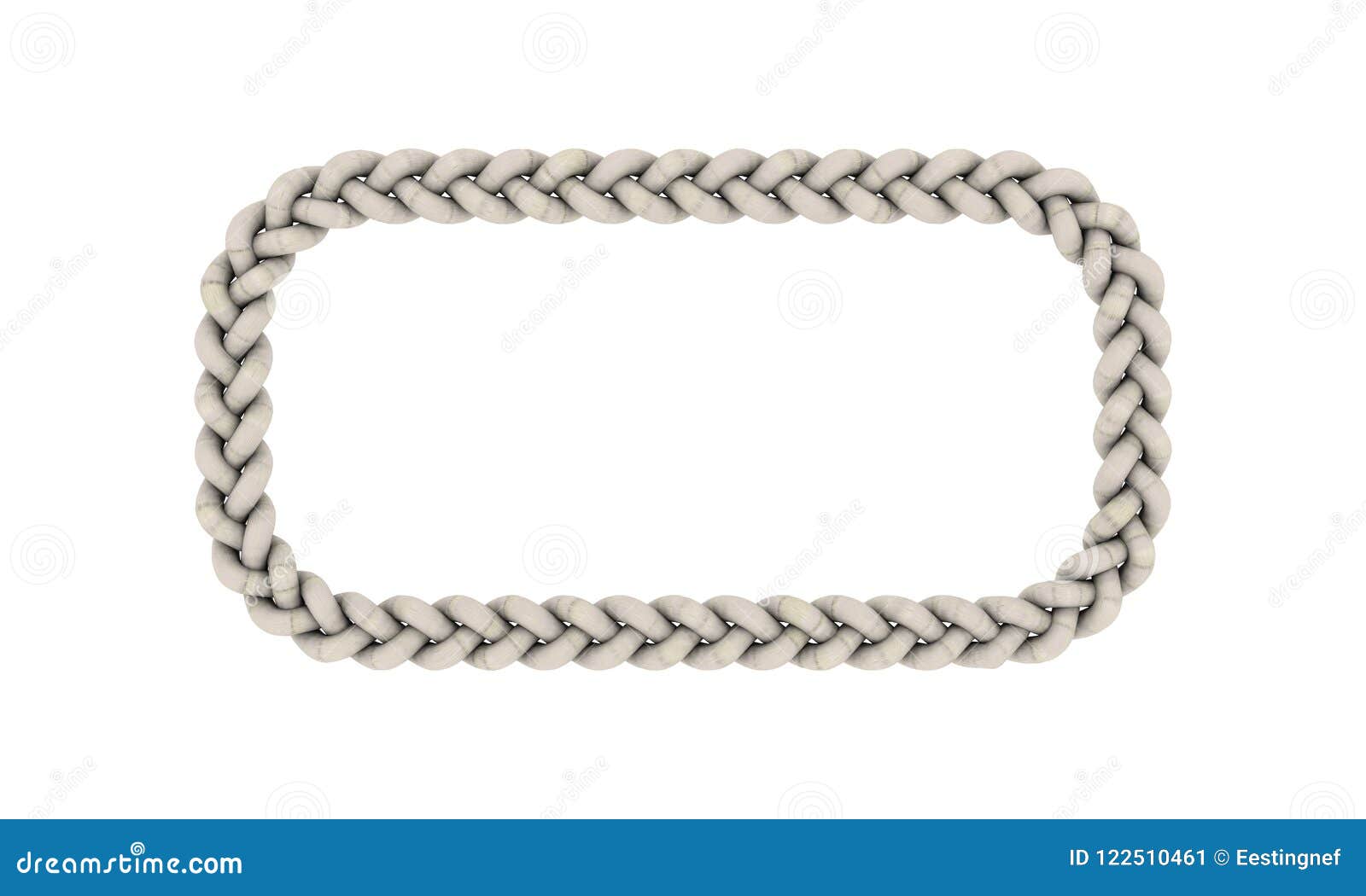 Braided Frame In Form Of Rectangle. Isolated On White Background Stock ...