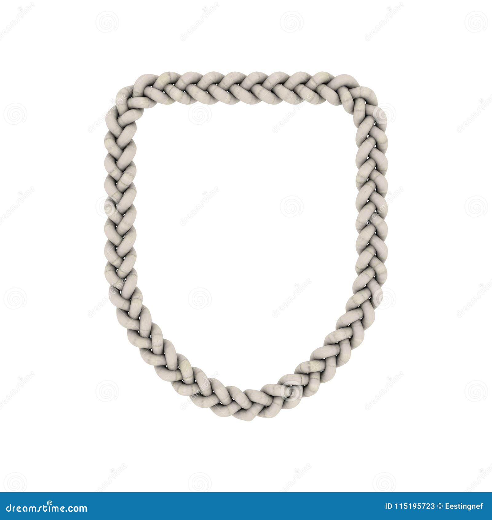 Braided Frame in Form of Shield. Isolated on White Background Stock ...