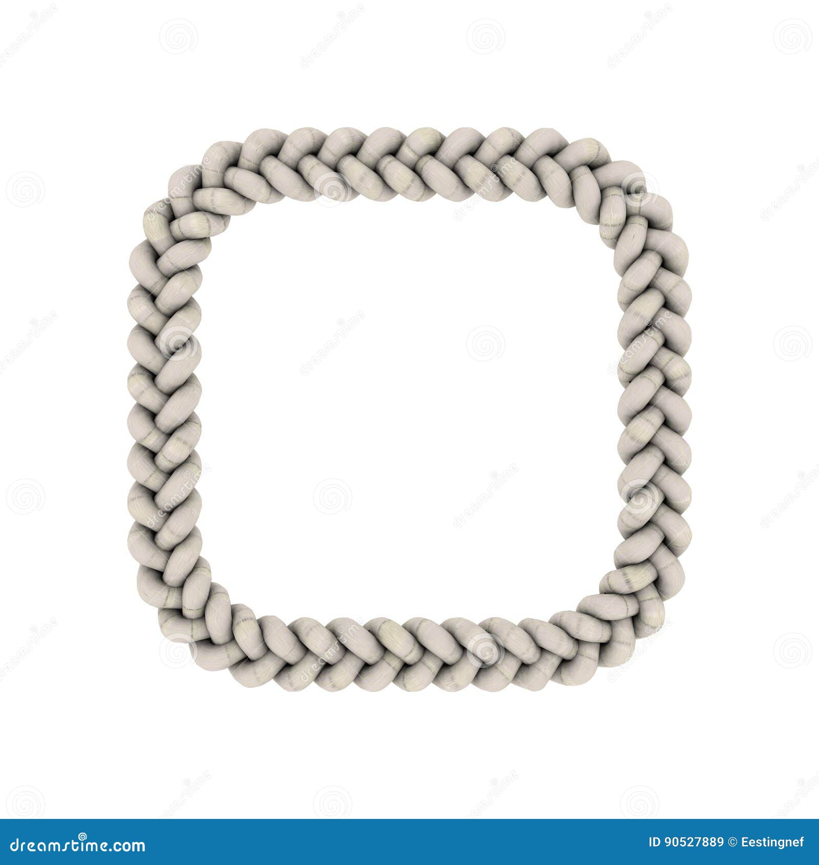 Braided Frame in Form of Square. Isolated on White Background Stock ...