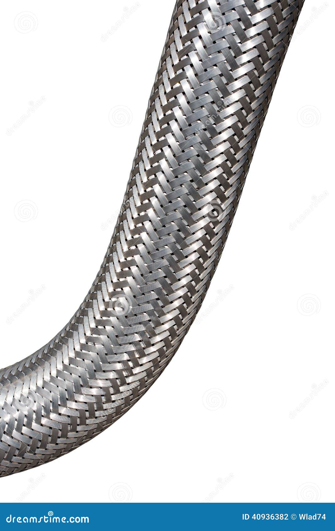 The Braided Metal Cable on a White Stock Photo - Image of pipe ...