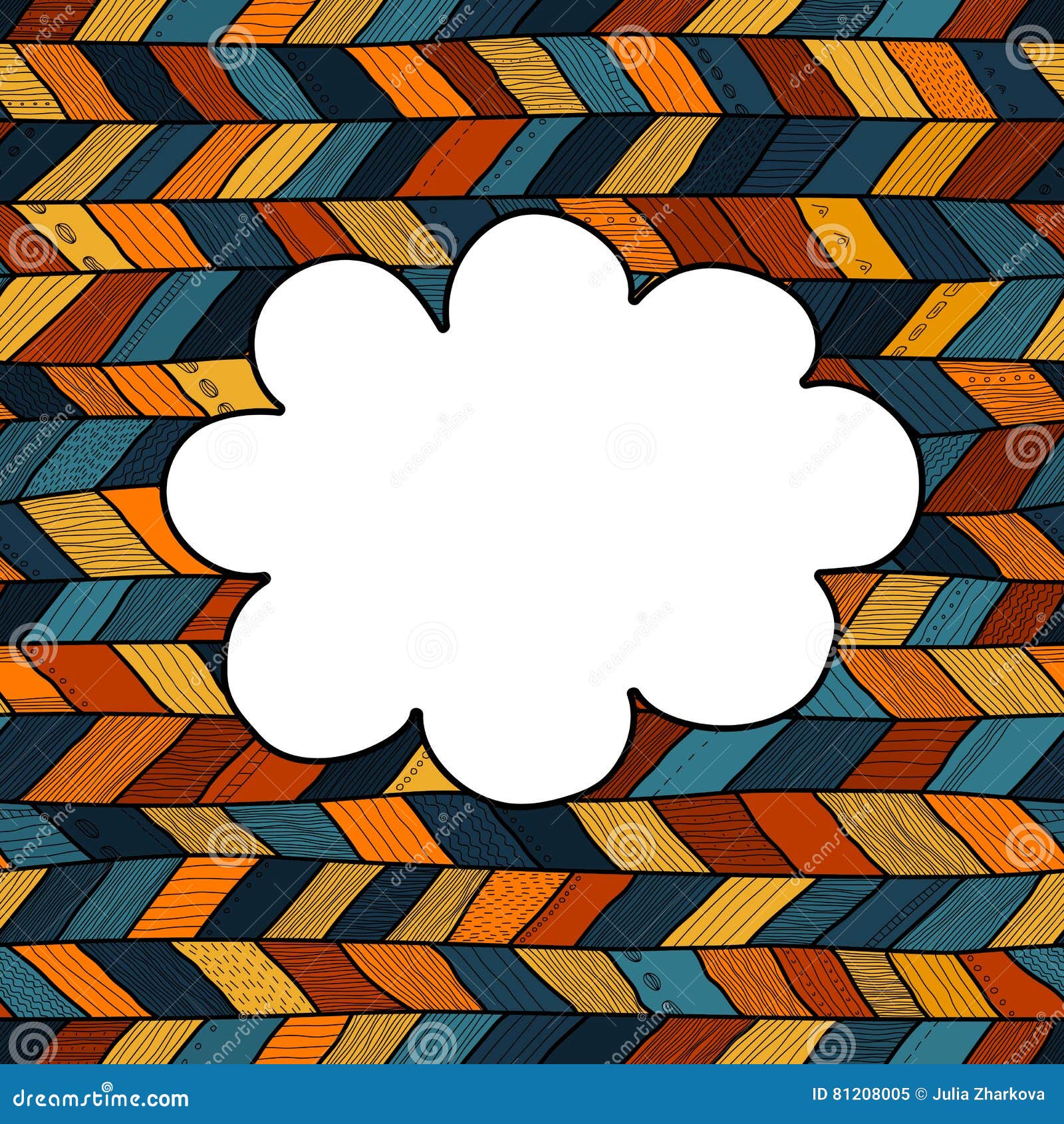 Braided Pattern, Cloud Style Frame Illustration Stock Illustration ...