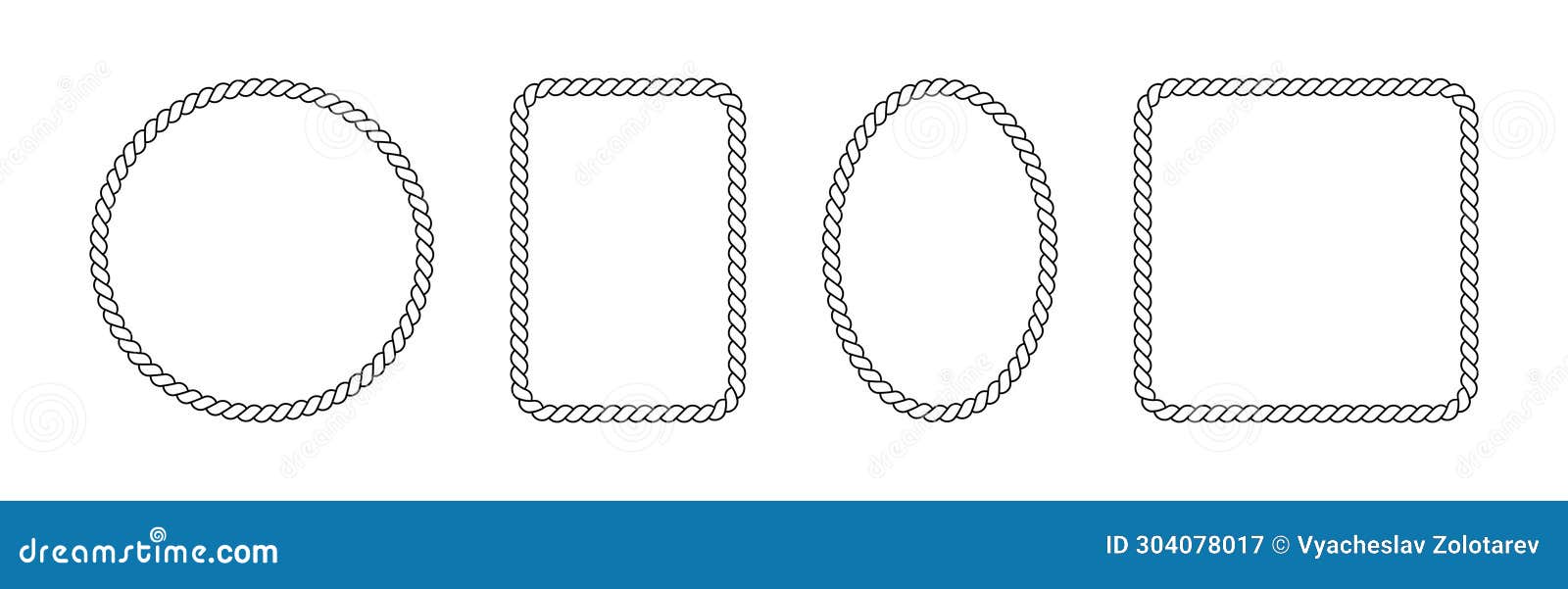 Braided rope frames. stock vector. Illustration of lasso - 304078017