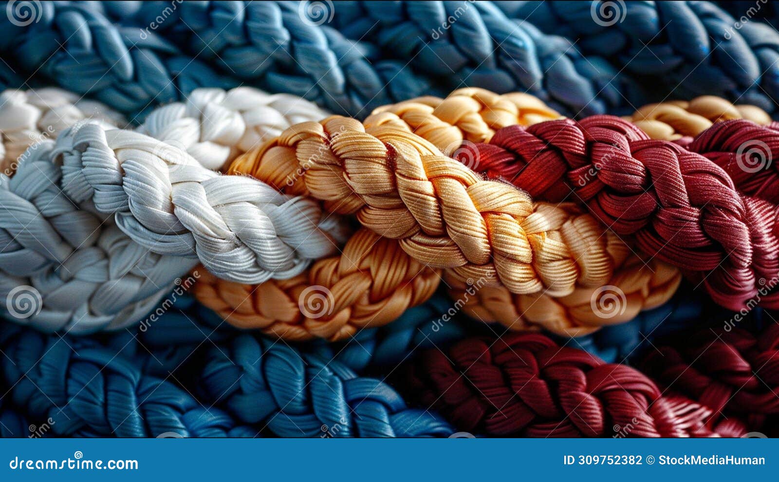 Braided Rope Multi Colored Braids Teamwork Unity Diversity Stock ...