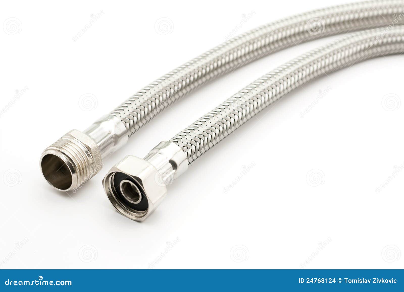 Braided steel water hose stock photo. Image of connect - 24768124