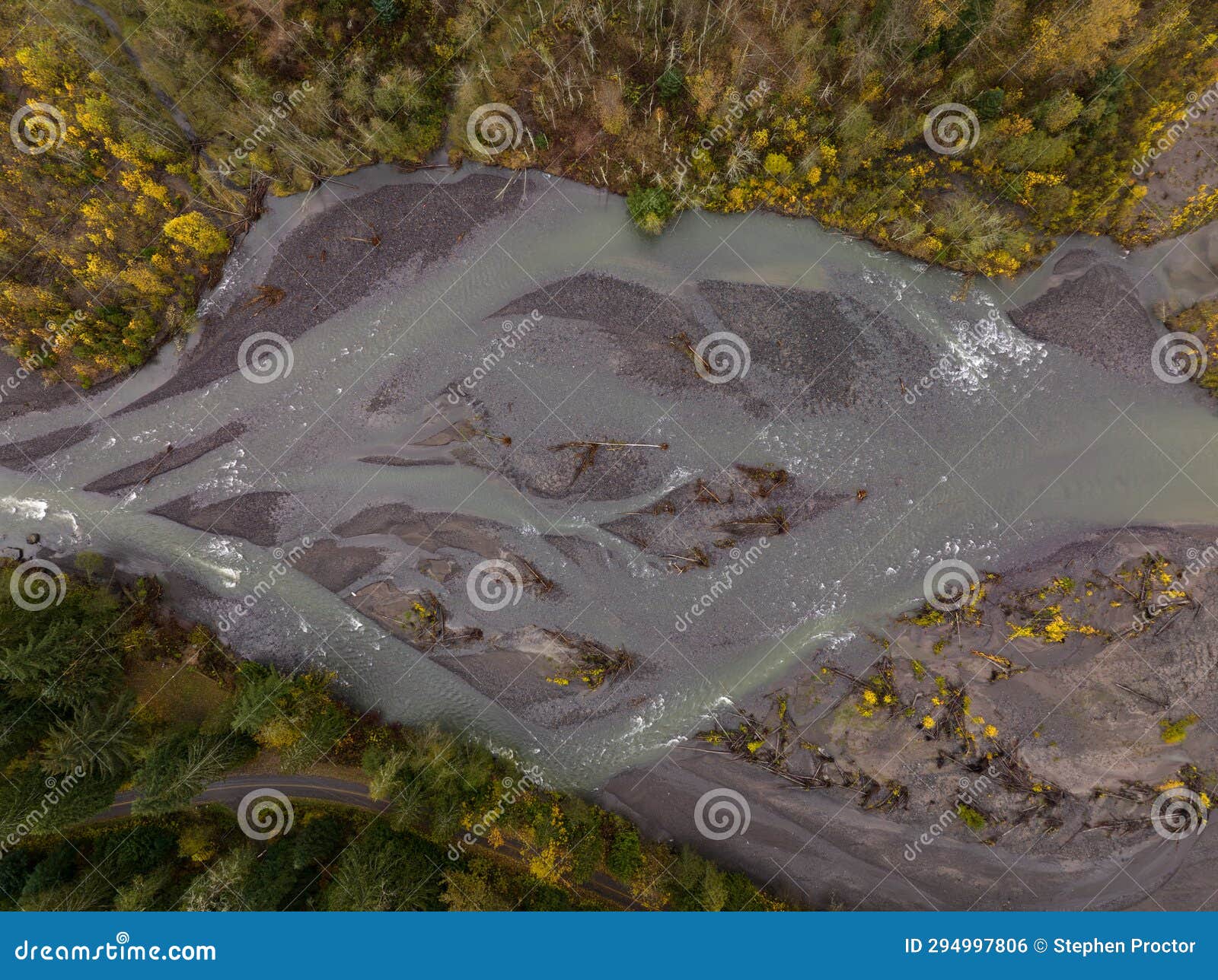 Braided Stream in Autumn stock photo. Image of landscape - 294997806