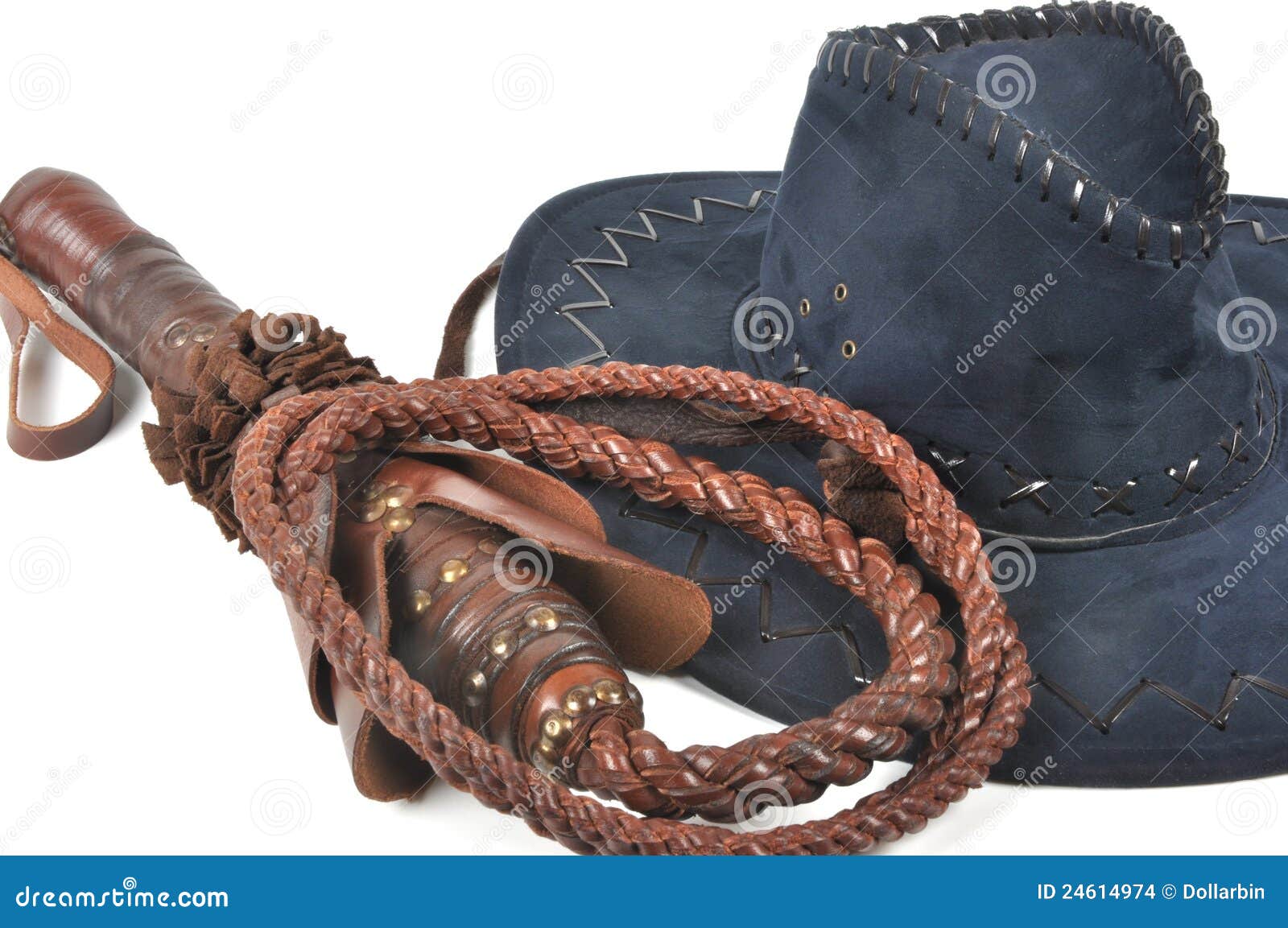 Braided Whip & Cowboy Hat Stock Photo - Image of weapon, horizontal ...