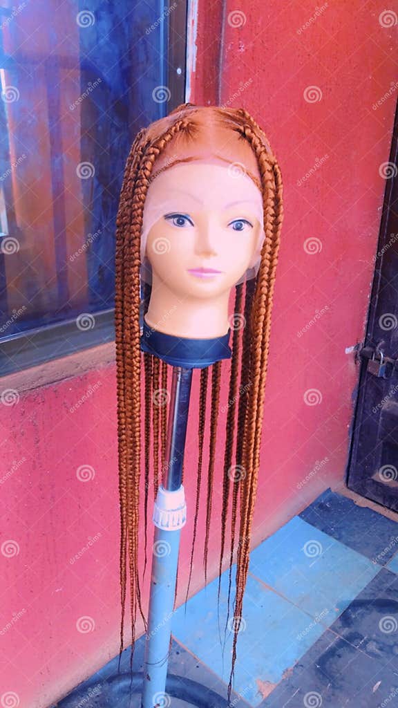 Braided wig on dummy stock photo. Image of dummy, purple - 354597298