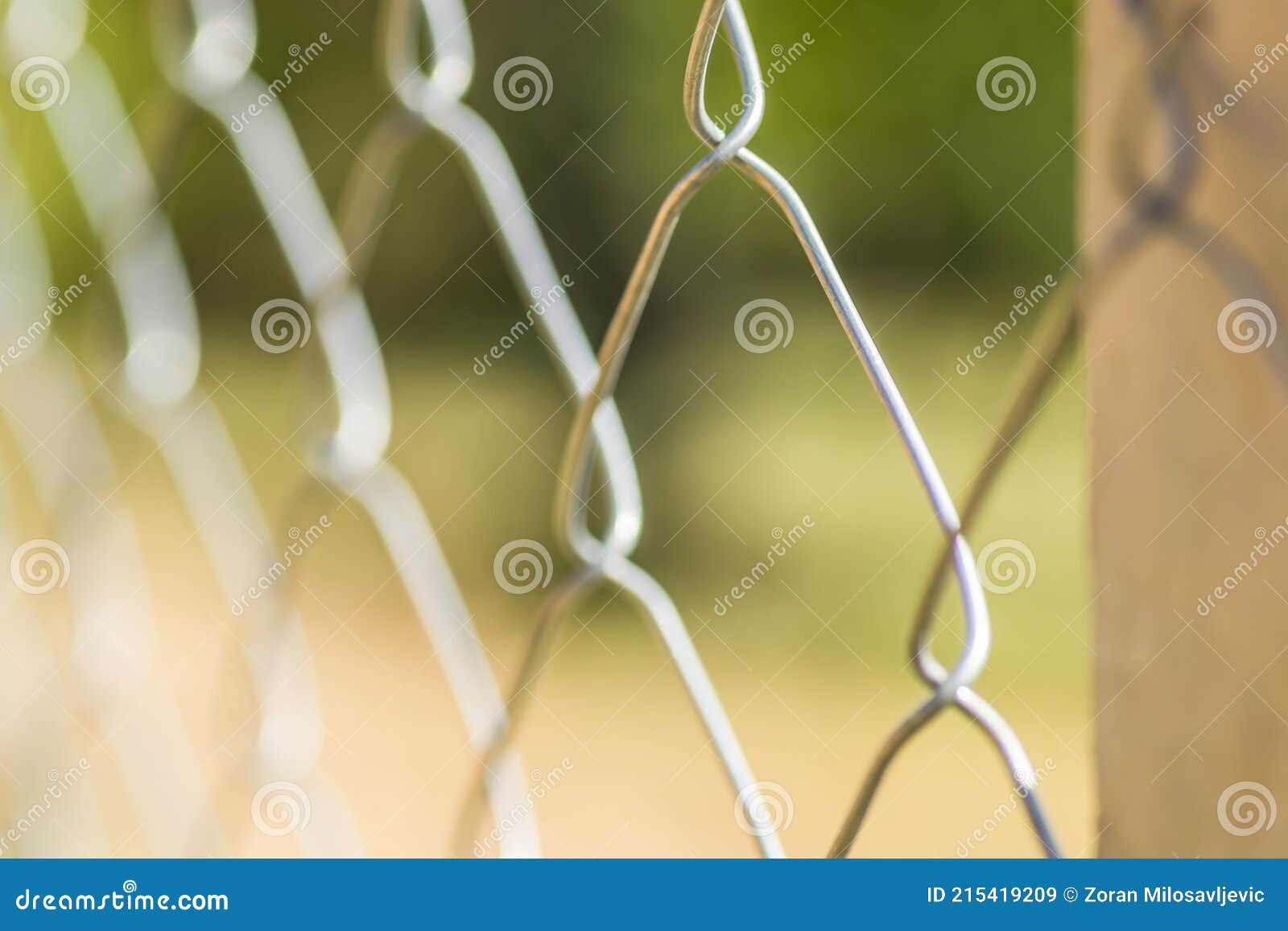 Braided Wire Fence on Concrete Pillars. Stock Image - Image of detain ...