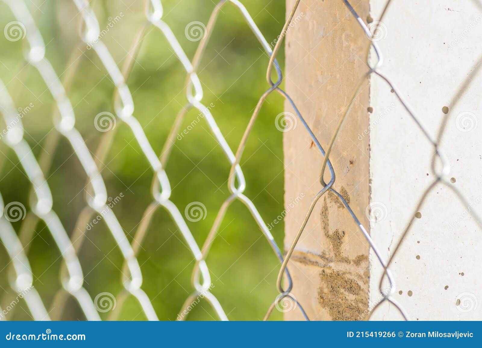 Braided Wire Fence on Concrete Pillars. Stock Photo - Image of concrete ...