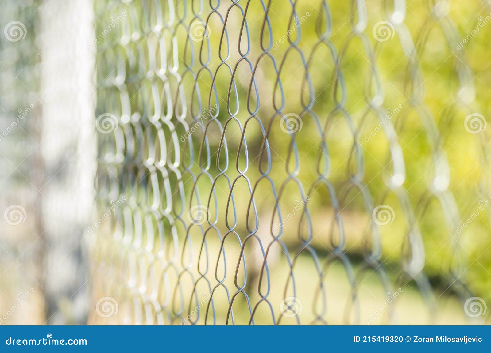 Braided Wire Fence on Concrete Pillars. Stock Photo - Image of concrete ...