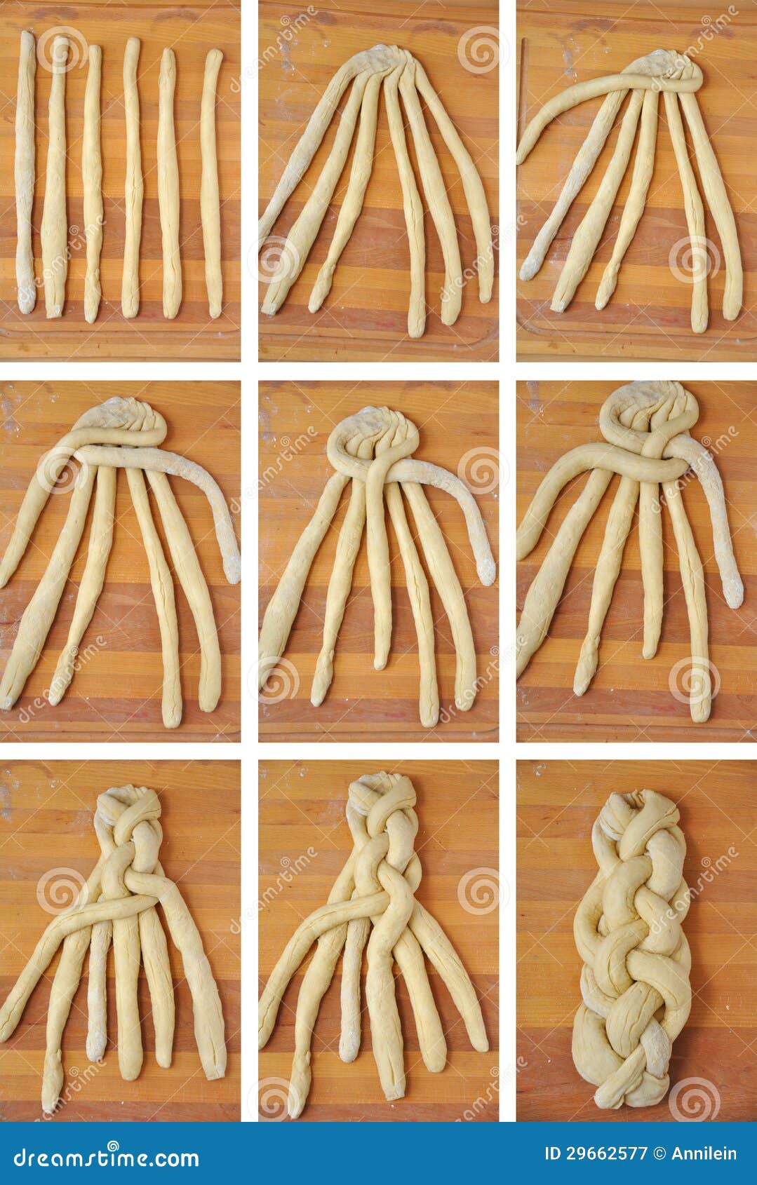 Braiding a Challah Bread, Collage Stock Image - Image of braided ...