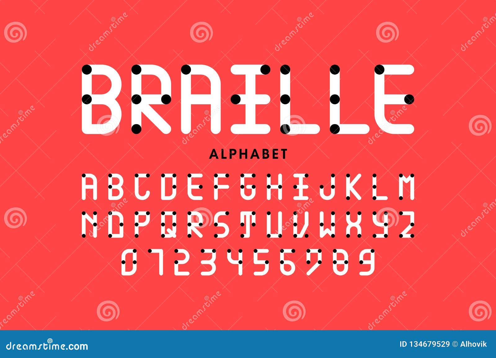 Braille alphabet stock vector. Illustration of numeral - 134679529