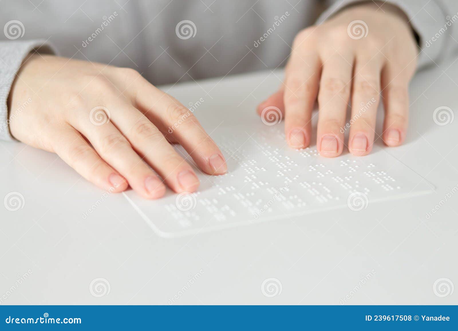 Braille for the Blind,hands Touch the Raised Letters of the Point Stock ...