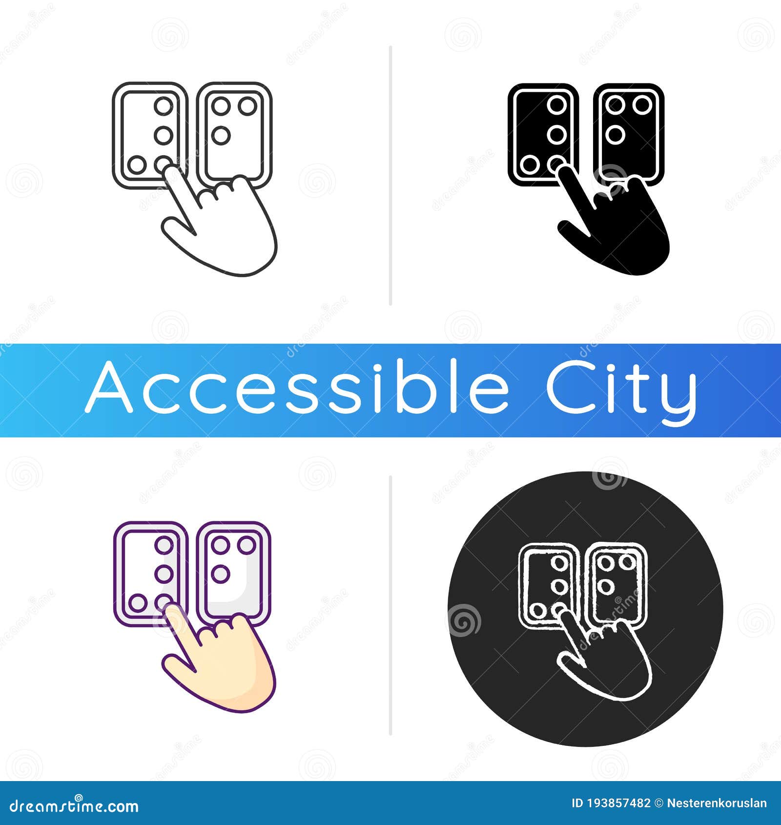 Linear Braille Icon From Comunation Outline Collection. Thin Line ...