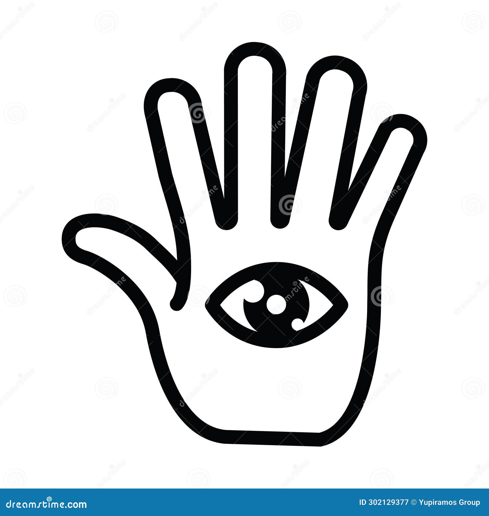 Braille hand with eye stock vector. Illustration of learn - 302129377