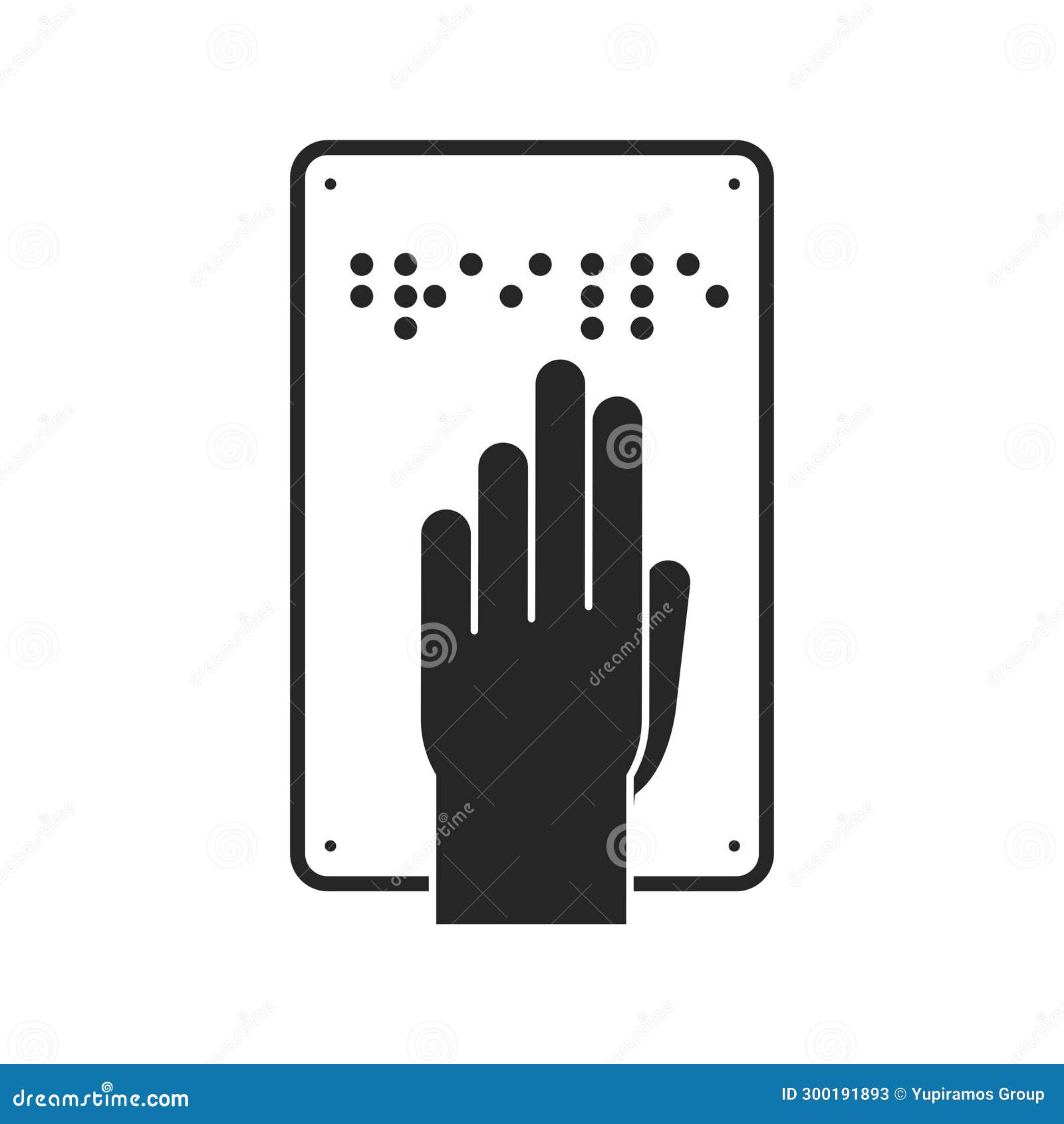 Braille Icon of Hand Reading Stock Illustration - Illustration of ...